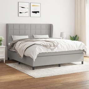 Box spring postel s matrací světle šedá 180 x 200 cm textil 3127981