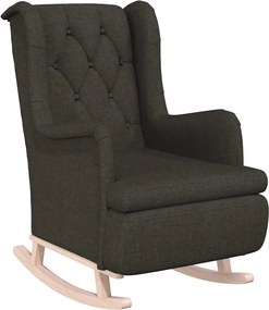 Houpací křeslo se stoličkou tmavě šedé textil 3121273