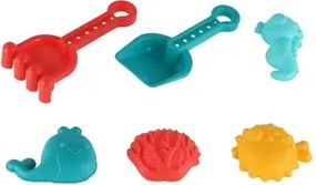 TEDDIES Sada na písek 4 ks / Lopatka, hrabičky, 2 formičky / Plast / V