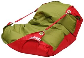 BeanBag Sedací pytel 189x140 duo scarlet rose - green frog