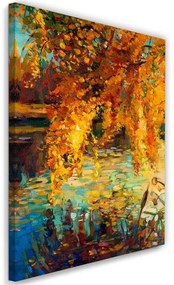 Obraz na plátně Podzimní přírodní listy jako malované - 60x90 cm