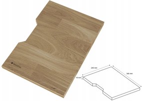 SINK Quality Sink Quality, buková dřevěná prkénko na krájení 240x348 mm, hnědá, SKQ-CB.240x348