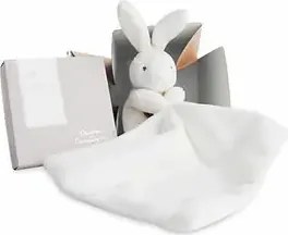 Doudou Dárková sada - králíček s muchláčkem 10 cm / od 0 let
