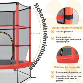 Costway Zahradní trampolína Ø140 cm s ochrannou sítí trampolína