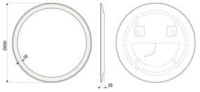 Sapho, NOA kulaté zrcadlo s LED osvětlením, průměr 60cm