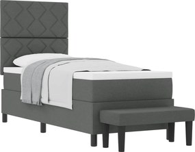 Postel s boxspringem s čelo Tmavě šedá 80 x 200 cm textil 3344101