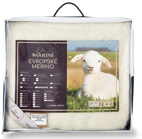 Wooline Vlněná Merino deka Thumbled světlá krémová Rozměr: 140 x 200 cm