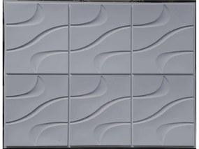 3D - PVC obkladový panel - Kachlička vlnka šedá