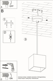 Sollux Lighting Závěsné svítidlo QUAD 1 šedé