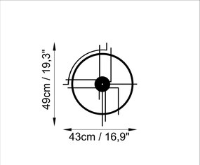 Nástěnné kovové hodiny Minimal černé