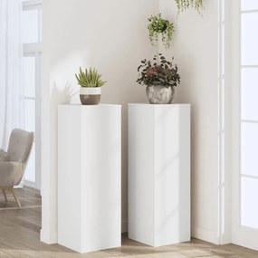 Stojany na rostliny 2 ks bílé 33 x 33 x 100 cm kompozitní dřevo 3307882