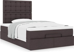 Osmanský rám postele s matrací tmavě šedá 120x200cm textil 3313316