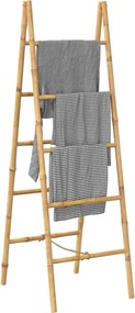 Dvojitý žebřík na ručníky s 5 příčlemi bambusový 50x160 cm 243714