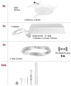 Paulmann Wire DiscLED LED lankový systém 5 zdrojů