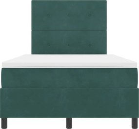 Postel s boxspringem s čelo Tmavě zelená 120 x 190 cm samet 3339821