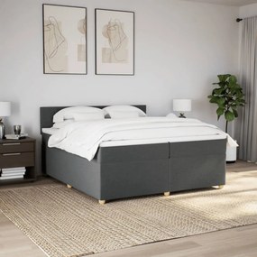 Box spring postel s matrací tmavě šedá 200x200 cm textil 3286788