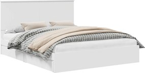 Postel s úložným prostorem Bílá 160 x 200 cm Kompozitní dřevo 3411187