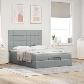 Osmanský rám postele s matrací světle šedá 140x190cm textil 3314003