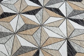 Dywany Łuszczów Kusový koberec Cooper Sisal Mosaic 22222 ecru/black – na ven i na doma - 160x220 cm