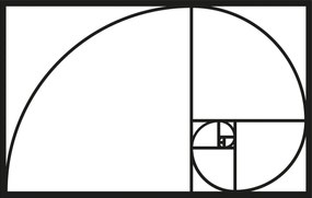 Nástěnná kovová dekorace GOLDEN RATIO černá