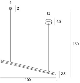 MAXLIGHT P0310 - LED Lustr na lanku TRIO LED/12W/230V černá