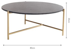 Černý mramorový kulatý konferenční stolek ø 80 cm Morgans – Really Nice Things