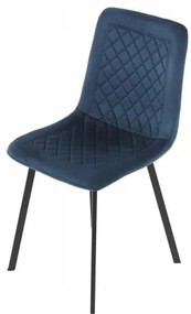 Jídelní židle modrý samet kov černý mat DCL-973 BLUE4