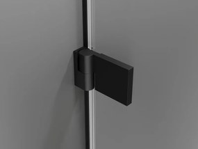 Mexen Lunar-B, výklopný sprchový kout levý 80 x 70 cm, 8mm čiré sklo, černý profil, 832-080-070-70-00-L