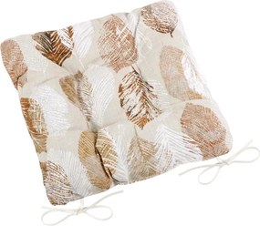 Bellatex Sedák EMA prošívaný 40x40 cm Listy Béžová,Hnědá
