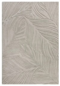 Šedý vlněný koberec Flair Rugs Lino Leaf, 160 x 230 cm