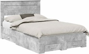 Rám postele s čelo Betonově šedá 120 x 190 cm Kompozitní dřevo 3410006
