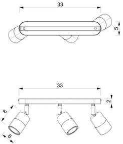 Bodové svítidlo MIZU 3xGU10/8W/230V černá/mosaz