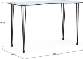Pracovní stůl se skleněnou deskou 60x120 cm Rondo – Bizzotto