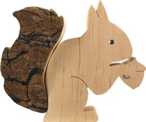 AMADEA Dřevěná veverka s kůrou 10 cm