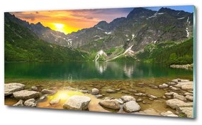 Wallmuralia Foto obraz skleněný horizontální Mořské oko Tatry 100x50