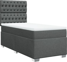 Box spring postel s matrací tmavě šedá 90x200 cm textil 3290379