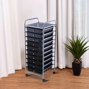 Costway Pojízdný vozík koupelnový vozík s 10 zásuvkami 33 x 37 x 86