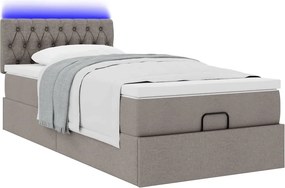 Osmanský postel s matrací taupe 100x200 cm textil 3312371