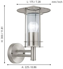 Eglo 30184 - Venkovní lampa LISIO 1xE27/60W/230V IP44