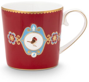 Pip Studio Love Birds hrnek 165ml, červený (Porcelánový hrnek Love Birds)