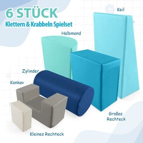 Costway 6 PCS. Schaumstoffbausteine Riesenbausteine zum Toben und Klettern
