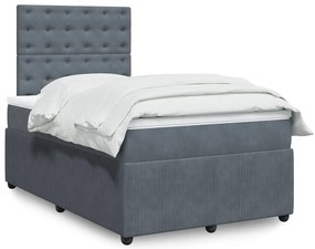 Box spring postel s matrací tmavě šedý 120x190 cm samet 3294599