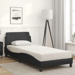 Postel s matrací Dover černá 90 x 190 cm umělá kůže 3208317