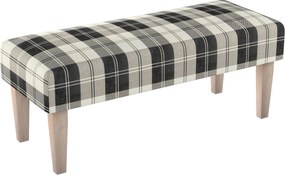 Dlouhá lavička 100x40cm barva černá látka pletený vzor, vzorované