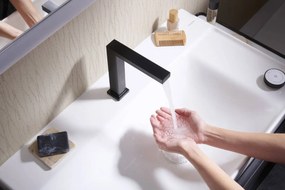 Hansgrohe Tecturis E, dvouotvorová umyvadlová baterie 150 CoolStart EcoSmart+ s odtokovou soupravou, černá matná, HAN-73053670