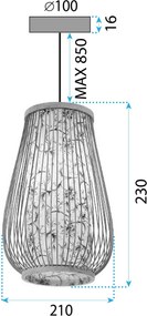 Toolight Toolight, závěsné svítidlo 1xE27 APP1577-5C, přírodní hnědá, OSW-03617