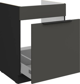 ARIA pe | dolní skříňka 60 ZL 1S dřezová | 60 cm | PREMIUM BOX | černá/šedá grafit