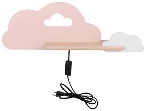 LED Dětské nástěnné svítidlo s poličkou CLOUD LED/5W/230V růžová/bílá