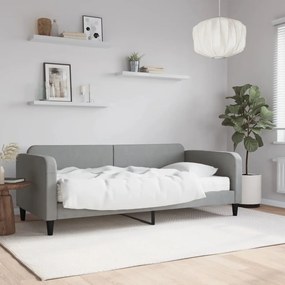 Válenda s matrací světle šedá 90 x 190 cm textil 3196808