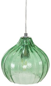 Skleněná závěsná lampa zelená KEILA Beliani